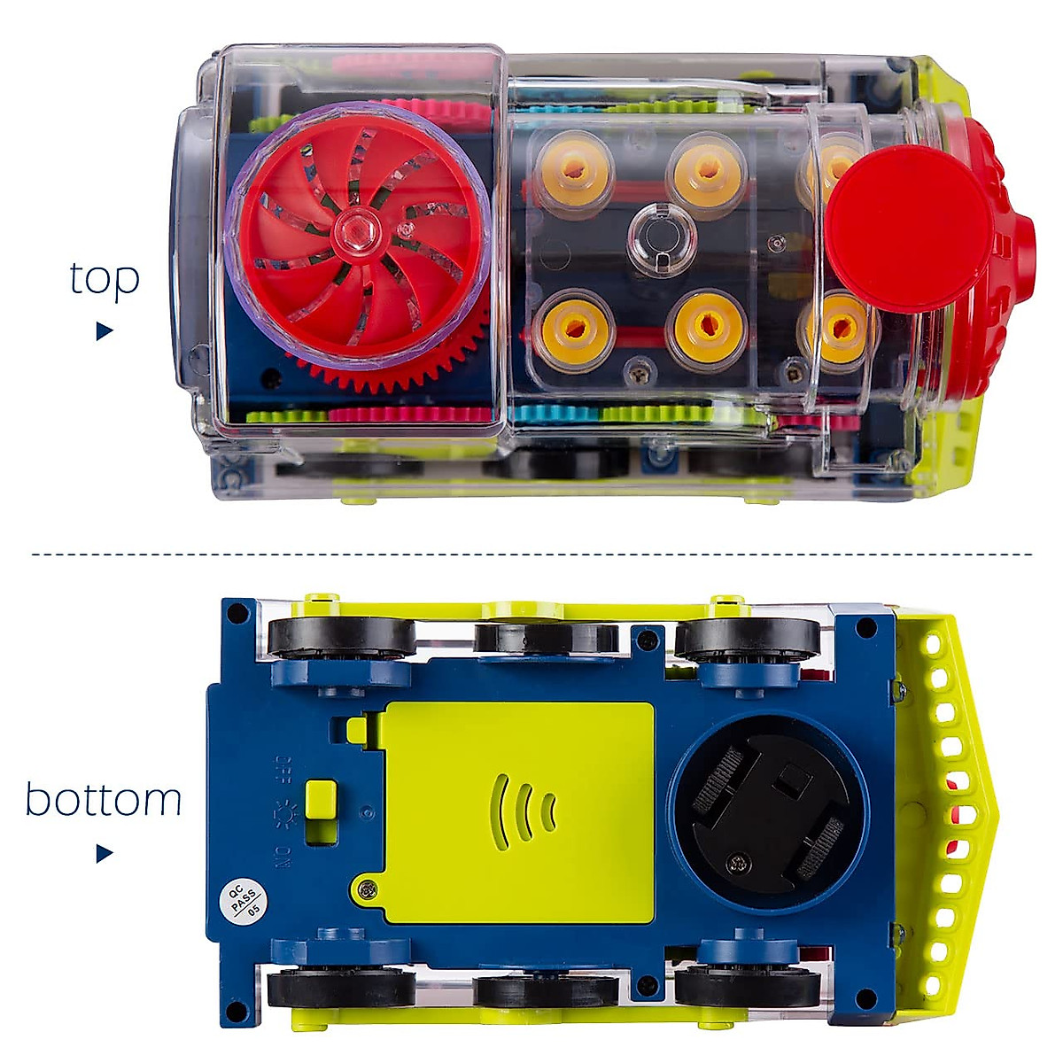 Berry President Transparent Electric Gear Train Toy with Flashing Lights and Music, Battery Operated Bump & Go Action Train Toys for 2 3 4 5 Year Old Boys Toddlers