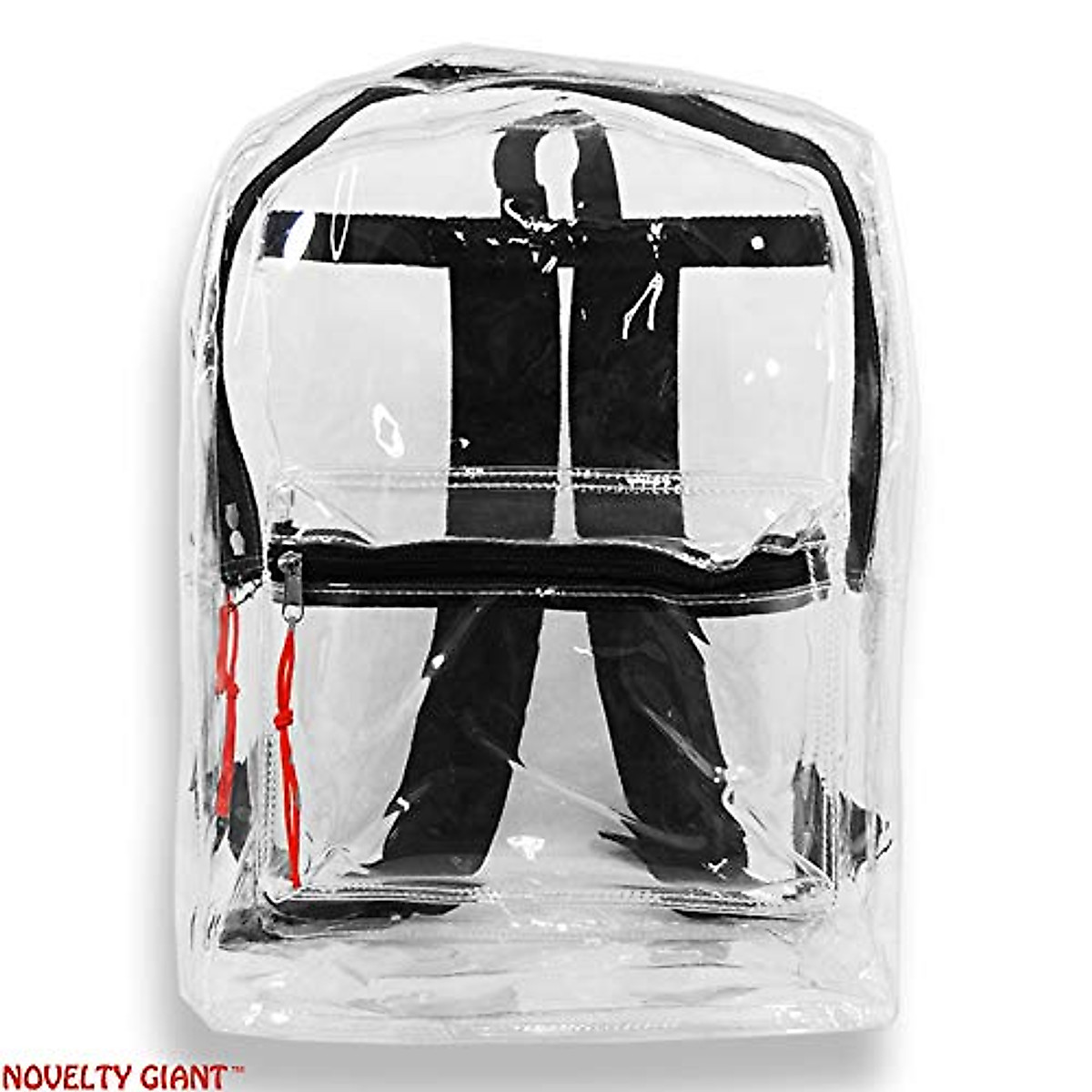 Transparent Security Clear Backpack Sports Events Bag w/ Black Trim