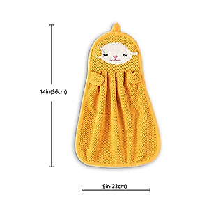 BATTILO HOME 6 Pack Cute Kids Hand Towels with Hanging Loop, Toddler Hanging Hand Towels Microfiber Hand Towels for Bathroom Kitchen Home