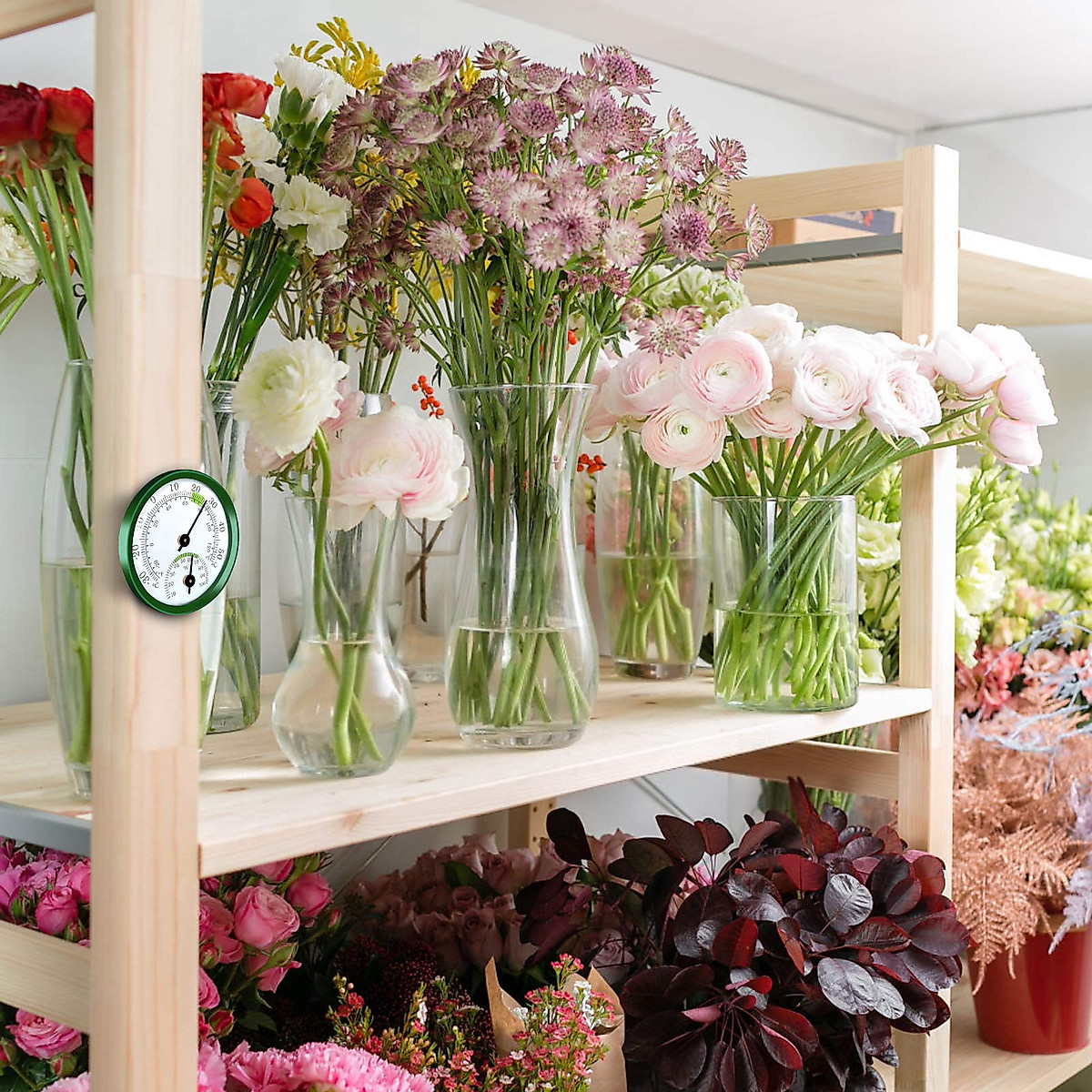 2-Pack Mini Thermometer Indoor and Humidity Gauge – Small Thermometer Hygrometer Analog Temperature Monitor for Home Wall Room Greenhouse Incubator Tank Decorative, NO Battery Needed