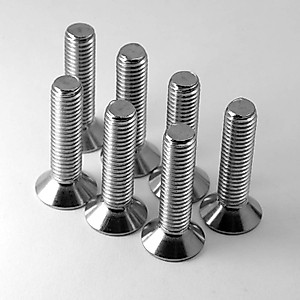 10 PCS M8-1.25 x 80mm Flat Head Socket Cap Screws, Stainless Steel A2-70, DIN 7991, Allen Socket Drive,Full Thread, Machine Thread