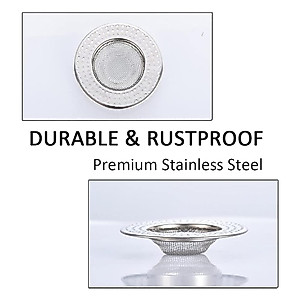 2pcs Heavy Duty Stainless Steel Slop Basket Filter Trap,3.54" Top / 1.65" Mesh Metal Sink Strainer,Perfect for Kitchen Sink/Bathroom Bathtub Wash Basin Floor Drain Balcony Drain Hole,Utility