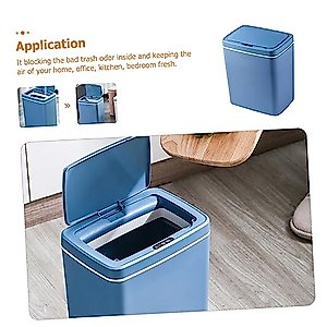 HOMOCONO Smart Trash Can Electronic Sensor Waste Bin Bins with Lids Kitchen Trash Can Automatic Garbage Bin Trash Can Dispenser Containers with Lids Motion Sensor Trash Can Plastic Blue