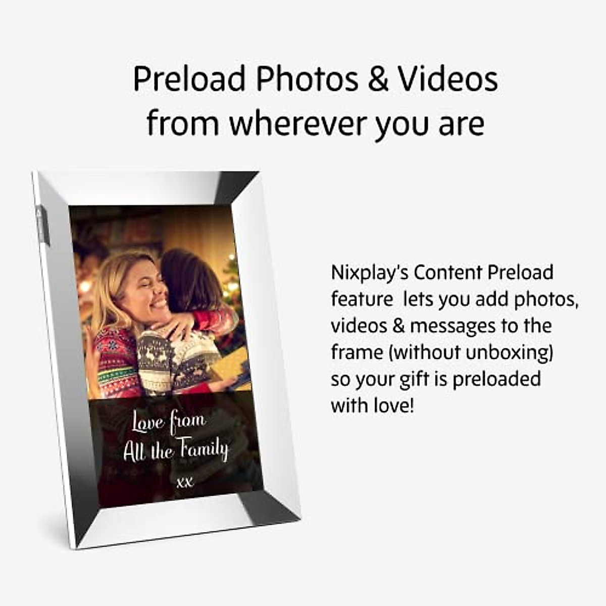 Nixplay 10.1 inch Touch Screen Digital Picture Frame with WiFi (W10K) - Polished Steel - Unlimited Cloud Photo Storage - Share Photos and Videos Instantly via Email or App - Preload Content