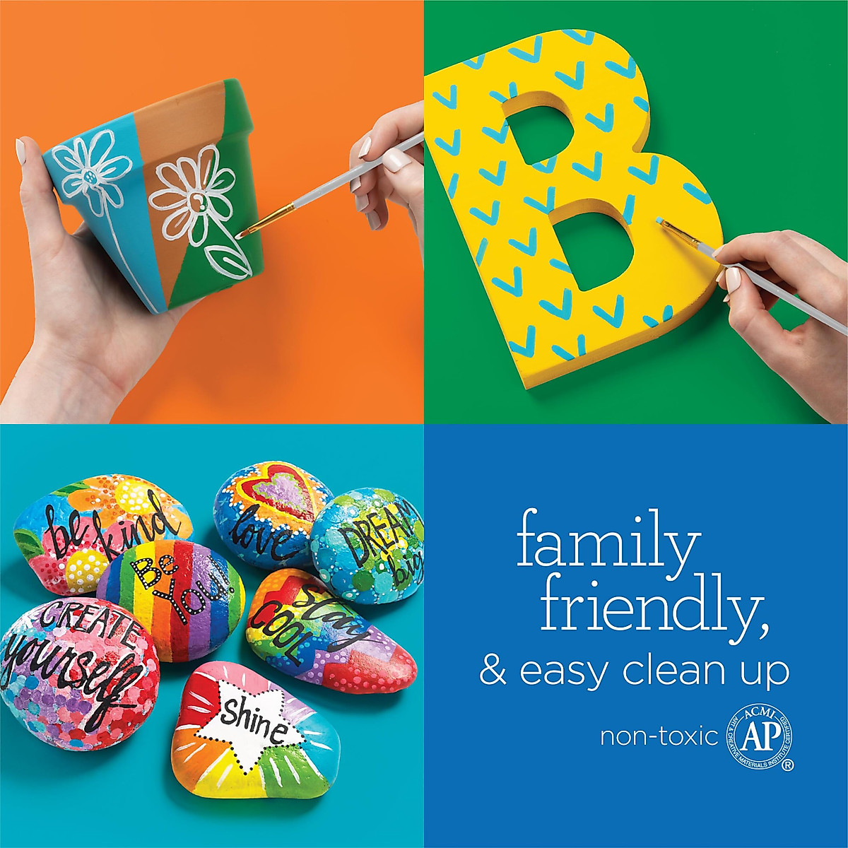 Apple Barrel PROMOABI Acrylic Paint Set, 2 Fl Oz (Pack of 18), Assorted Matte Colors, 18 Count