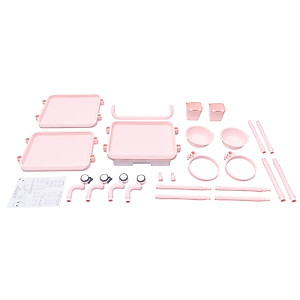 3 Tier Rolling Salon Trolley Stand Be-au-ty S-P-A Storage Organizer Stand Mobile Service Cart Storage Tray for Equipment Hair Salon Tool Rack, 330lbs Loading,18.9x13x33.3in (Pink)