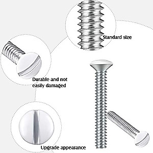 120 Pieces White Wall Plate Screws, 1 Inch Long Slotted 6-32 Threads Switch Cover Screws Oval Head Milled Slot Screws Wall Panel Replacement Screws for Wall Panels Light Switch Panels