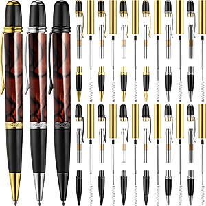 Colarr 12 Pack Woodturning Pen Kit Twist Ballpoint Pen Kit with Refill Copper Pen Turning Supplies for DIY Pen Making Classroom Supplies Teacher Student Gift (Mix Colors)