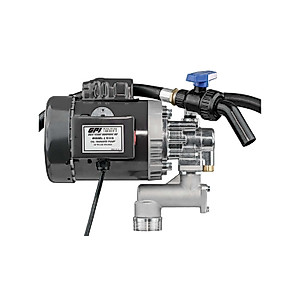 GPI - L5116 High Viscosity Oil Pump, 16 QPM, 115V/230AC Oil Transfer Pump for Viscous Fluids that Features a 0.75” Ball Valve Nozzle, 8 Foot Hose, 3 Foot Power Cord with Three-Prong Plug (142100-01)