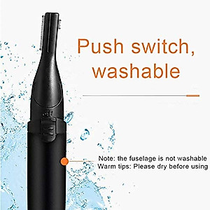 HAMTOD Eyebrow Trimmer, Electric Eyebrow Razor Battery-Operated Facial Hair Remover with Pivoting Head Eyebrow Trimming for Men with Comb, face shavers ,Painless for Face Chin Neck, Upper-Lip