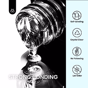 Beetles 5 in 1 Nail Glue Gel for Nail Tips and Clear Acrylic Nails Long Lasting, Curing Needed UV Extension Glue for Clear False Nail Tips and Clear Press on Nails, Nail Repair Treatment