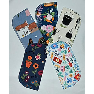 2 Ply Printed Flannel Little Wipes 8x8 Inches Set of 5 Gardening Love