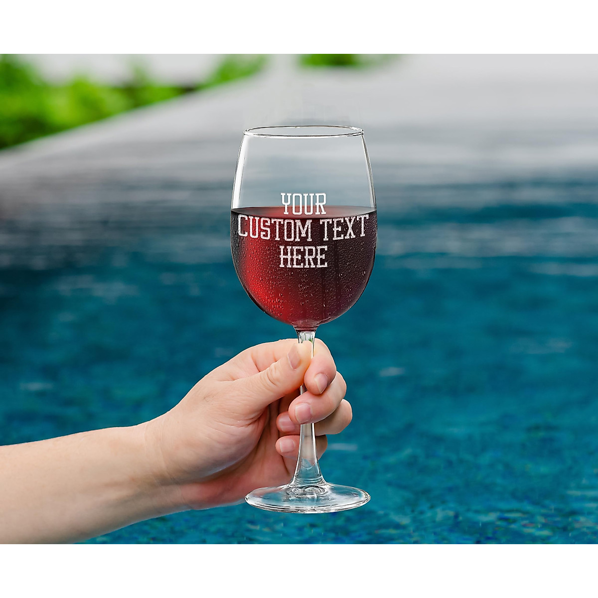 Personalized Wine Glass With Stem Custom Text Engraved 12oz Drinkware Decoration