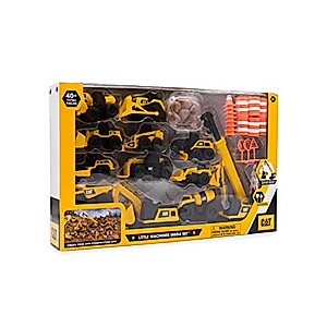 CAT Construction Toys, Little Machines Mega Activity Playset w/ 41 Pieces, XL Crane/Excavator & Construction Site Accessories - Kids Toys 3+