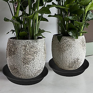 Bleuhome 3 Pack of 20 22 inch Plant Saucer (19.2 Inch Base), 3.6" Depth Tray, Large Deep Garden Plastic Flower Plant Trays for Indoors Outdoor, Tray for Planter 19-23" (Black)