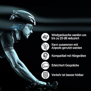 Cyclist Wind Deflector Ear Muffs for Noise Reduction Earmuffs, Cycling Ear Wind Deflectors for Ear Wind Protection, Sensory Headphones for Hearing Aids Users Tinnitus Over-Ear Headphone (BLACK)