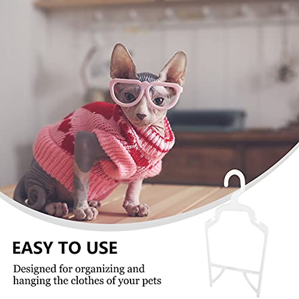 Pet Clothes Hangers Pet Apparel Hanger Dog Cat Clothes Rack Hangers Plastic Pet Costume Hangers 10pcs for Baby Toddler Clothing Home Pets Photo Studio Props Size S Pet Apparel Hangers