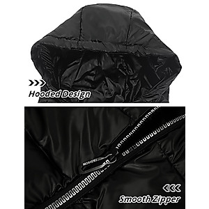 Happy Cherry Kids Down Jacket Hooded Vest Winter Jacket for Boys Hoodies Padded Jackets Girls Outwear Coat Black 6Y