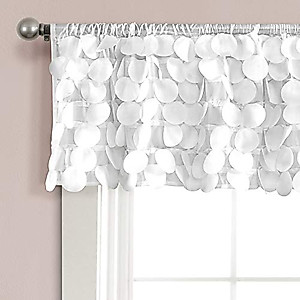 Lush Decor Lush Décor, White Gigi Valance Textured Window Kitchen Curtain (Single), 70" W x 14" L