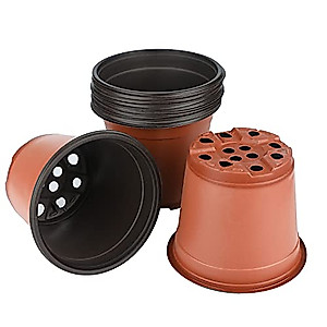 KINGLAKE 50 Pcs 6" Plastic Plants Nursery Seedlings Pot/Pots Flower Plant Container Seed Starting Pots for Plant