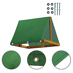 Gralara Kids Wooden Swingset Protection Cover, Backyard Playset Canopy Waterproof, with Mounting Screws, Reusable 90" x 43" Swing Set Replacement Tarp, Green