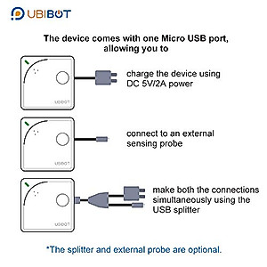 UbiBot DS18B20 Temperature Probe, Waterproof External Probe for Refrigerator,Remote Temperature Monitor for Hot Tub,Swimming Pool,-55 to 125 C,USB Connector (Matches with Ubibot WS1,WS1 Pro only)(3m)