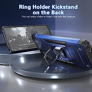 IDYStar for Galaxy A71 5G Case with Screen Protector,for Galaxy A71 5G Case,Shockproof Drop Test Cover with Car Mount Kickstand Lightweight Protective Cover for Galaxy A71 5G,Blue