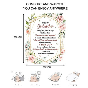 Merry Carve Godmother Gifts from Godchild, Godmother Gift from Goddaughter Godson Birthday God Mother Gifts for Women Christmas Mothers Day for Godmother Proposal Gift Throw Blanket 50"*60"