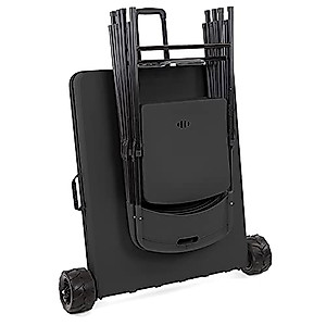 Creative Outdoor Folding Table and Chairs, 6 Ft, Built-in Wheels, Portable Durable Plastic, Indoor/Outdoor Events, Perfect for Camping/Picnic/Tailgating/Party, Easy to Clean