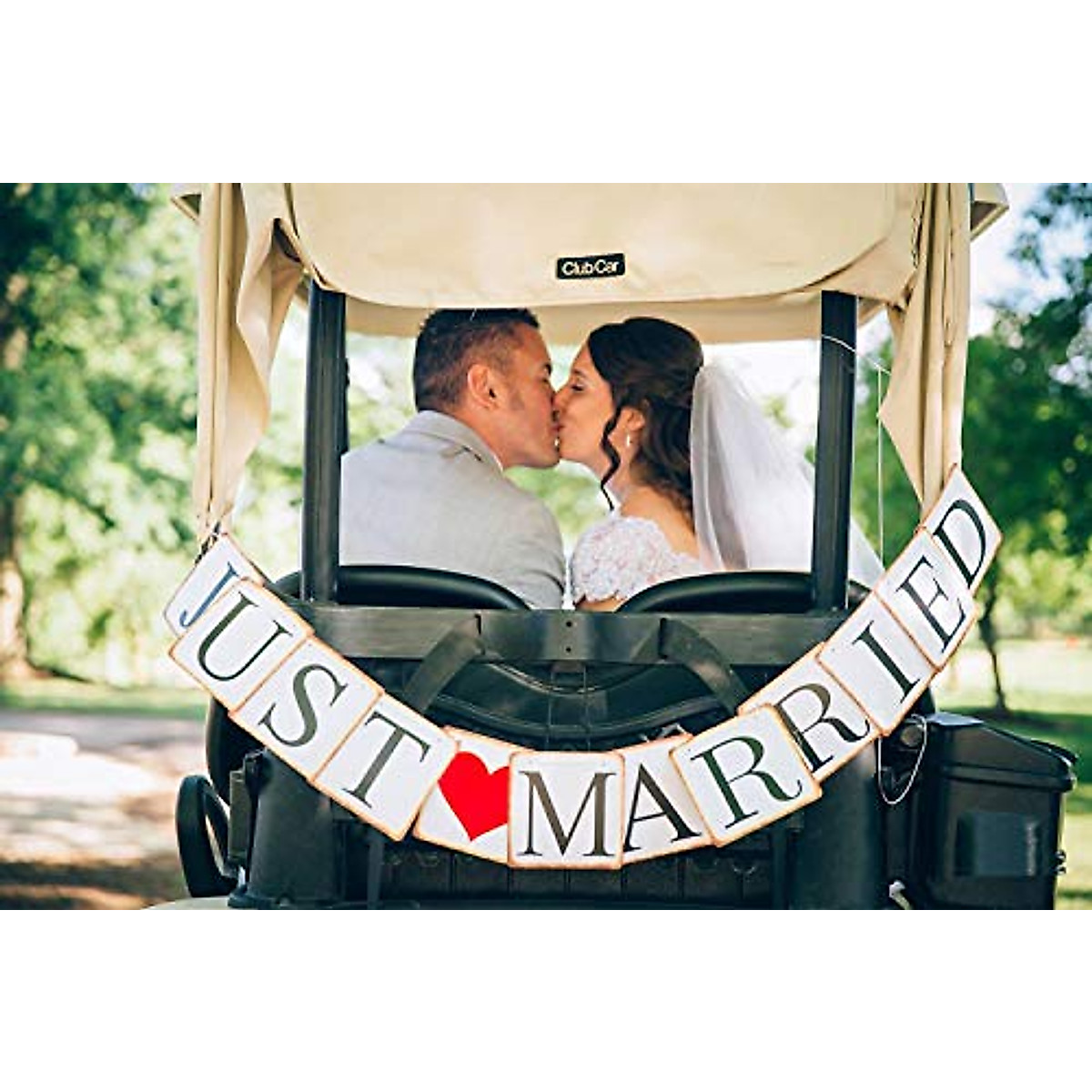 Honbay Just Married Wedding Banner Wedding Decorations Romantic Wedding Photo Props