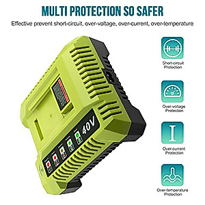 ADVTRONICS 40 Volt Lithium-Ion OP401 Charger Compatible with Ryobi 40V Battery OP4026 OP40201 OP4040 OP40401 OP4050 OP4050A OP40501 OP40601