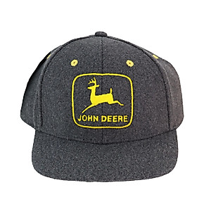 John Deere Faux Melton Wool-Charcoal-Os