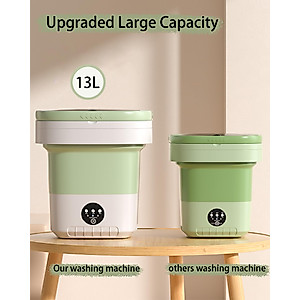 Mini Portable Washing Machine – Mini Washing Machine with 13L Large Capacity, Mini Portable washer with 2 wool dryer balls, Foldable small washing machine for underwear,socks, baby/pet clothes