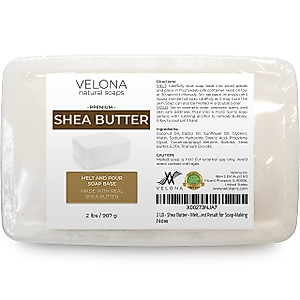 velona 2 LB - Shea Butter - Melt and Pour Soap Base SLS/SLES free | Natural Bars for The Best Result for Soap-Making