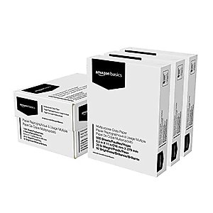 Amazon Basics Multipurpose Copy Printer Paper, 8.5 x 11 Inch 20Lb Paper - 3 Ream Case (1,500 Sheets), 92 GE Bright White