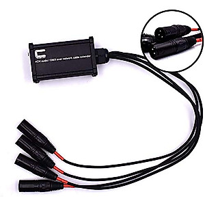 Pair of 4 Channel 3-Pin XLR Male and Female to Ethercon Cable -Compact Cat6 Multi Network Snake Receiver- XLR, AES, DMX Channels Over RJ45 Cat5/Cat6 Ethernet Cable