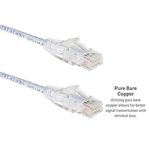 CablesAndKits - Cat6 Slim Snagless 10ft White Ethernet Cable, High-Density PVC Jacket (CM), Pure Copper, RJ45 Computer & Networking Patch Cord - Lifetime Wty