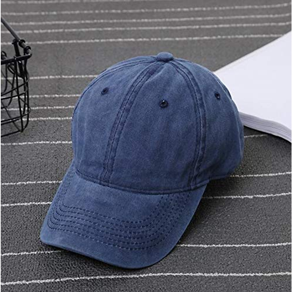 Kids Solid Cotton Baseball-Hat - Baby-Boys Washed Cotton Baseball Hats Toddler Infant Baseball-Cap for 2-7 Years (Navy, 2-7years)