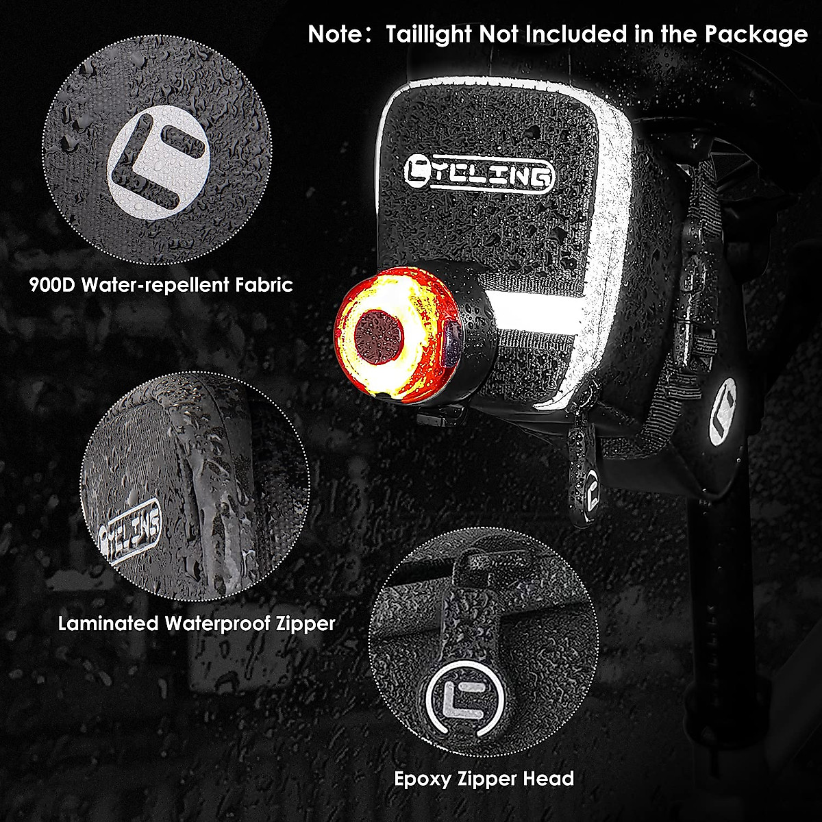 WOTOW Bike Repair Tool Kits, 16 in 1 Bike Saddle Under Seat Bag Waterproof with Repair Set Chain Breaker Splitter, Hex Key, Tire Patches Lever, Portable Multi Tool Maintenance for Road Mountain Bikes