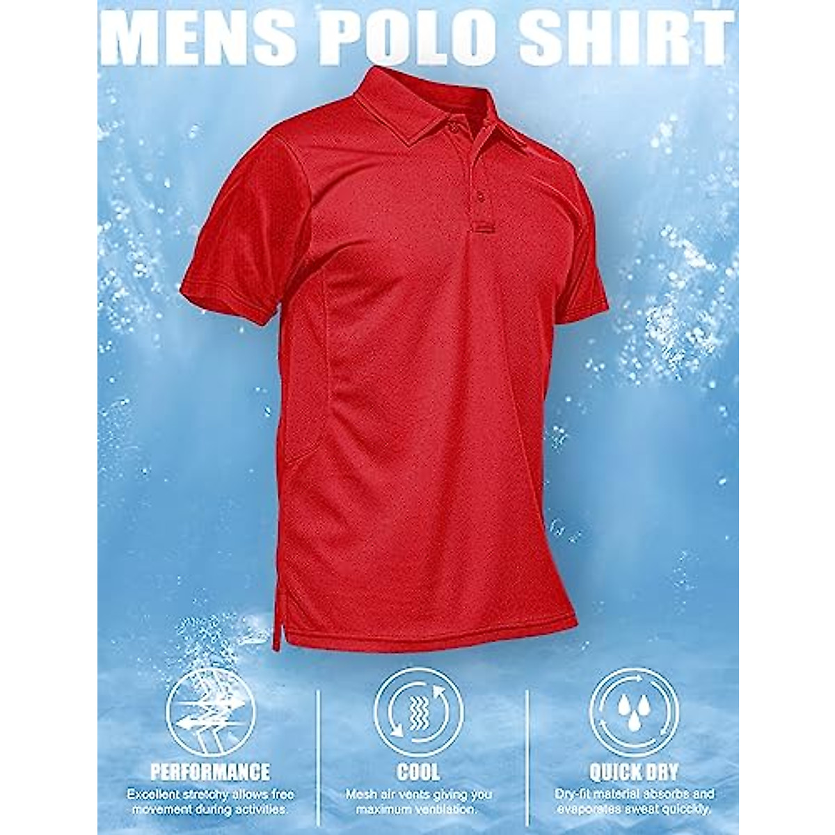 MAGCOMSEN Golf Polo Shirts for Men Short Sleeve Golf Shirts for Men Polo Shirts Work Shirts for Men T Shirts Fishing Shirts Casual Shirts Quick Dry Shirts Summer Shirts