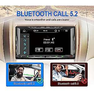 1280x720 HD Non-Glare Touch Screen Car Stereo with 30 Segment EQ,7 Inch Double Din Stereo for Apple Carplay & Android Auto with Bluetooth 5.2,Car Radio with Backup Camera, Mirror Link/SWC/FM/AM