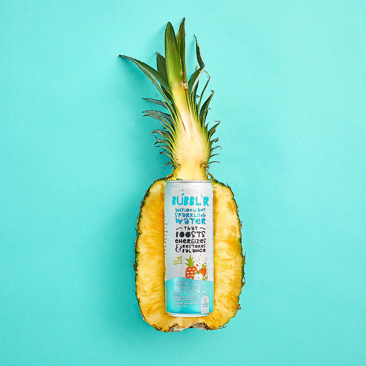 BUBBL'R tropical dream'r, Antioxidant Sparkling Water with Natural Caffeine, 0g Sugar, Gluten Free, All Natural Flavors, 12 Fl Oz Cans, 12 Count