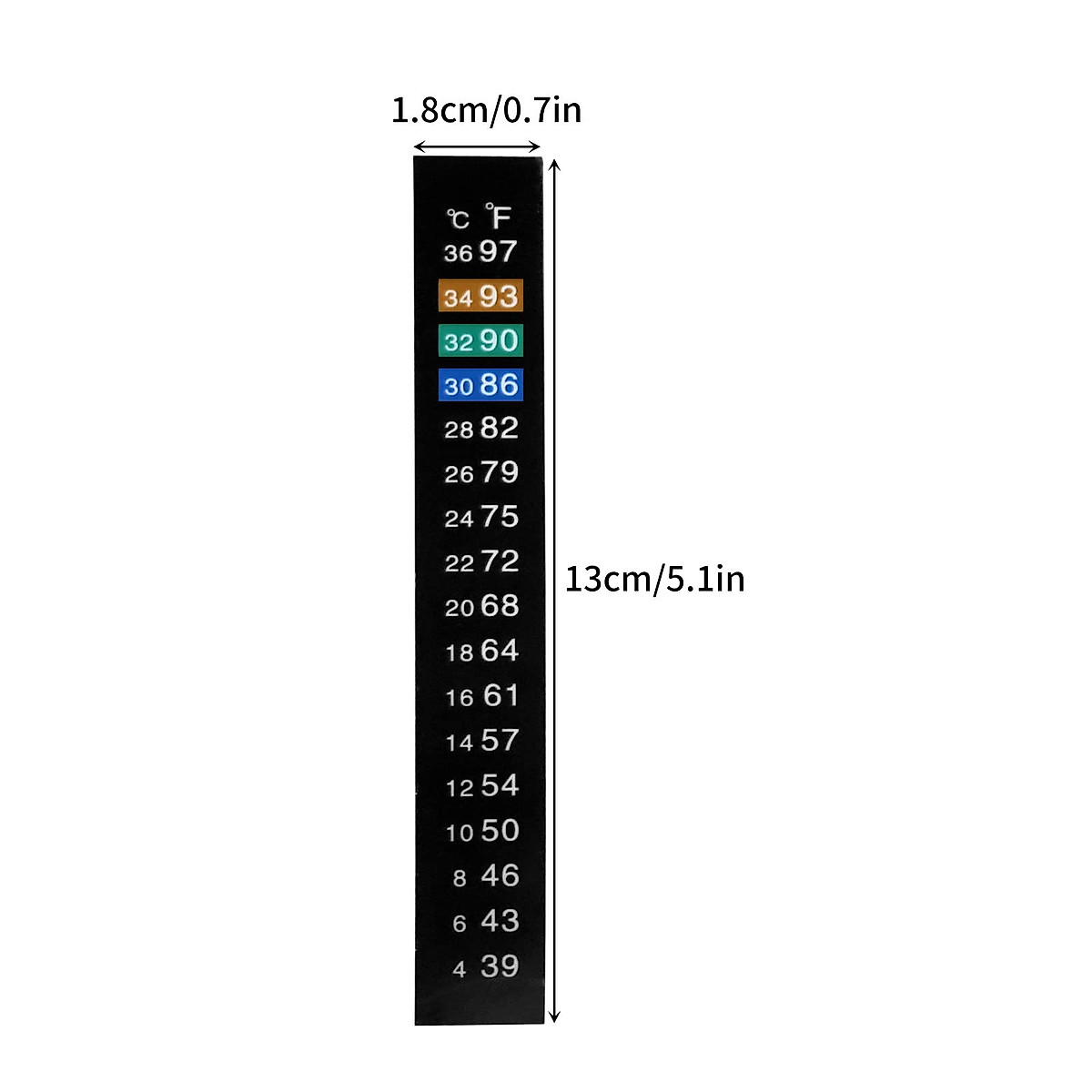 Stick On Thermometer Strip, Digital Aquarium Thermometer Sticker for Brewing, Fish Tank,Kombucha or Fermenting 39-97℉（4-36℃） Adhesive Strip Thermometer (10)