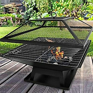 LEAYAN Garden Fire Pit Grill Bowl Grill Barbecue Rack Outdoor Fire Pit Stainless Steel BBQ Grill Small Fire Stove Heater Ideal for Warmth, BBQ in Patio/Garden/Yard