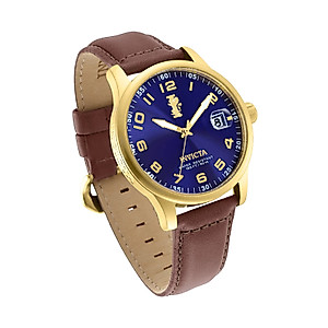 Invicta Men's 15255 "I-Force" 18k Gold Ion-Plated Stainless Steel and Brown Leather Watch