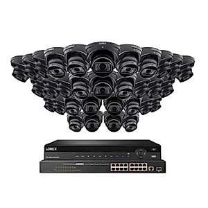 Lorex NC4K8MV-3232BD-2 4K 32-Channel 8TB NVR, 16-Channel PoE Switch Wired NVR System with Nocturnal 4 Smart IP Dome (32X LNE9383) Cameras Featuring Motorized Varifocal Lens and Listen-in Audio