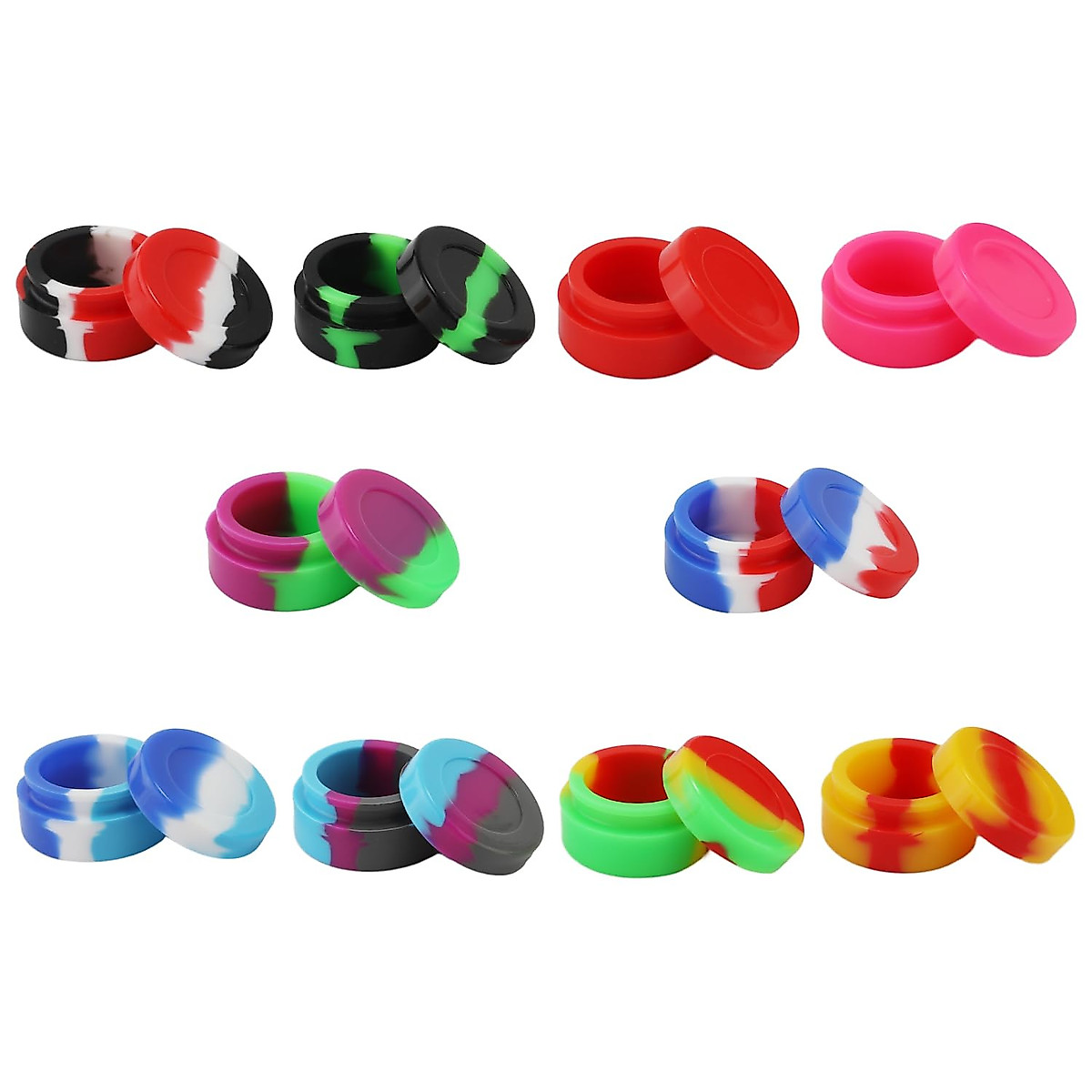 NQEUEPN 30pcs 7ML Silicone Containers Round Multicolored Small Storage Jars Multi Use Cosmetic Storage Containers for Melt Wax, Food, Cosmetics, Essential Oils, Mini Crafts