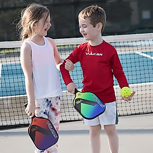 Vulcan | V300 Youth Pickleball Paddle | Polypropylene Core - Fiberglass Surface | USAP Approved | Glow Stick