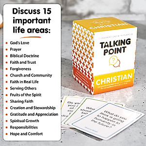 200 Christian Question Cards for Inspirational Conversations - Explore Your Faith and Have Fun on Family Game Night, Bible Study or Youth Groups - Perfect Couples Religious Gifts for Women or Men