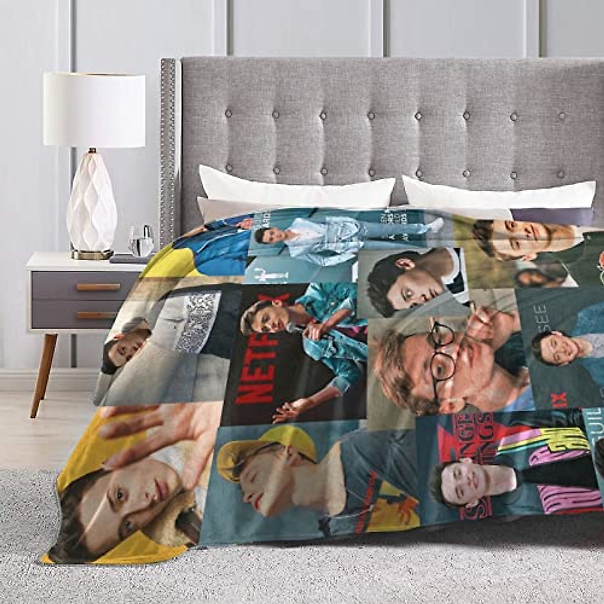 Noah Schnapp Collage Ultra-Soft Micro Fleece Throw Blanket Warm Comfortable Versatile Blanket for Sofa and Travel